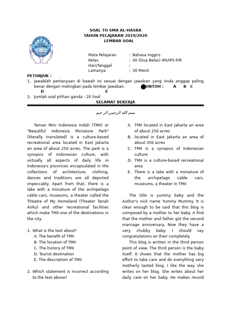 Soal To Reading 5 | PDF