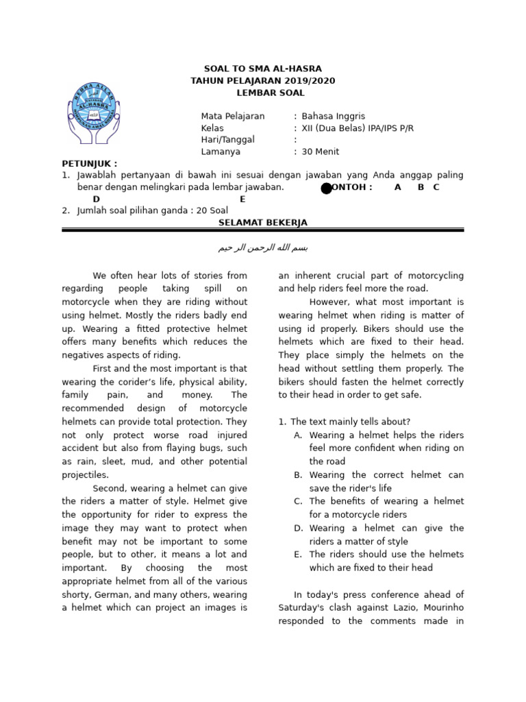 Soal To Reading 3 | PDF