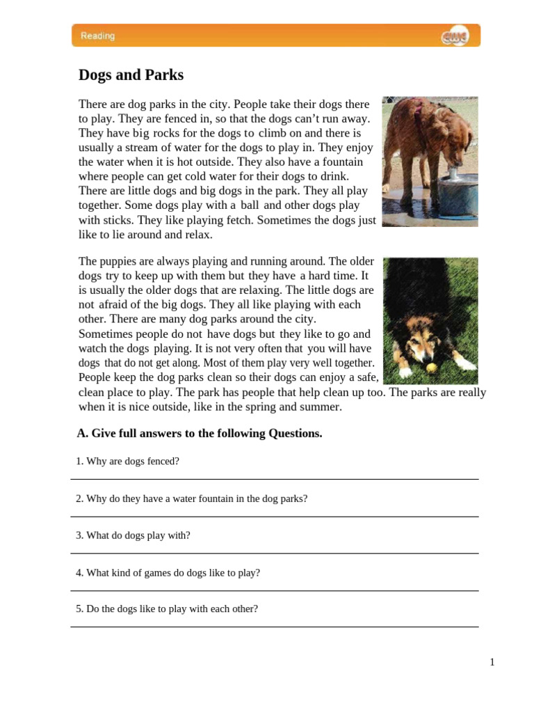 Dog Parks: Fun and Play for Dogs | PDF