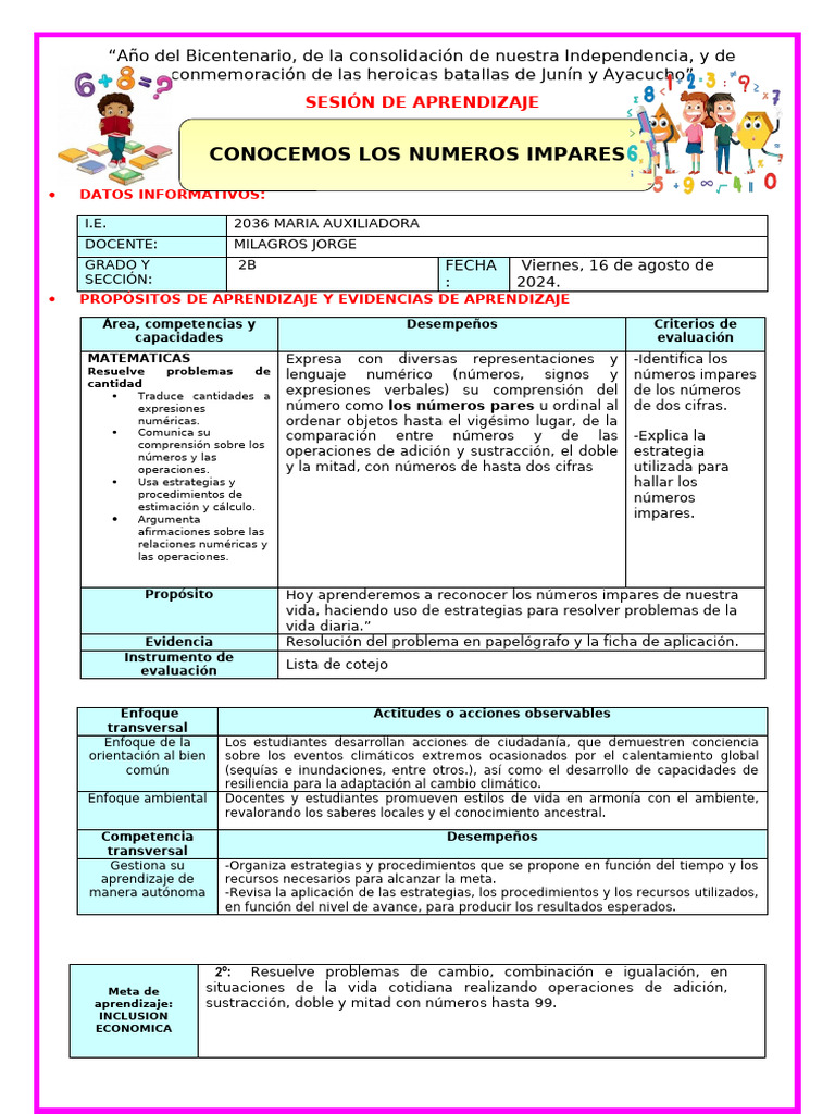 Conocemos Los Numeros Impares | PDF