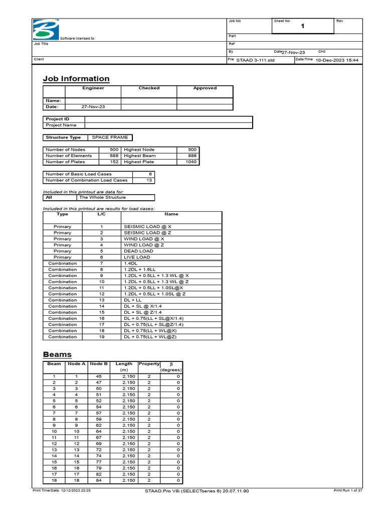 Reports Staad | PDF