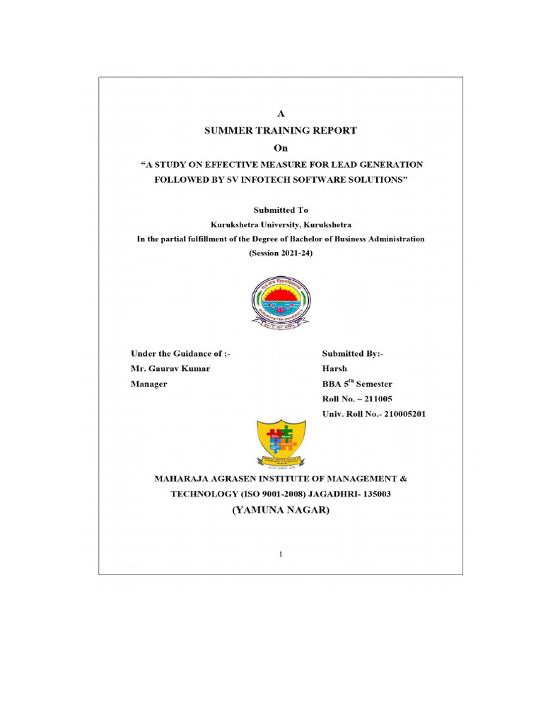 Harsh Report 3 | PDF