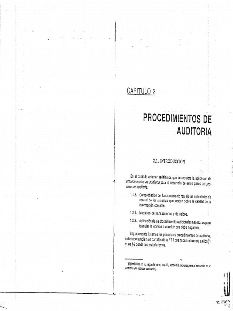 Tratado de Auditoria. Fowler. Tomo I. 02 - Capítulo 02. Procedimientos de Auditoría | PDF