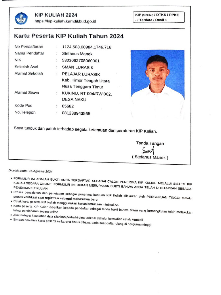 Kartu KIP Kuliah | PDF