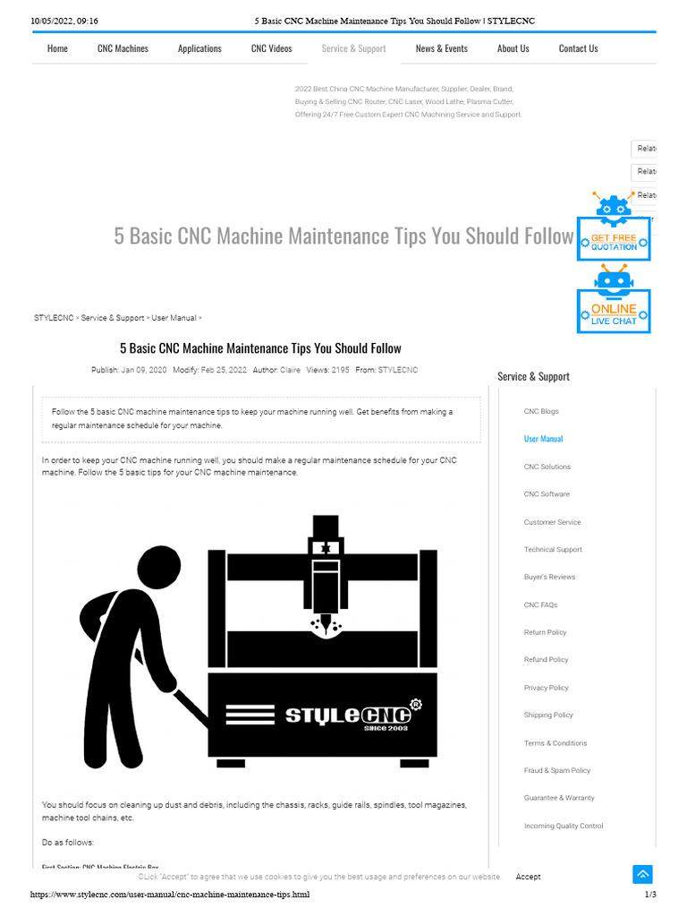 5 Basic CNC Machine Maintenance Tips | PDF