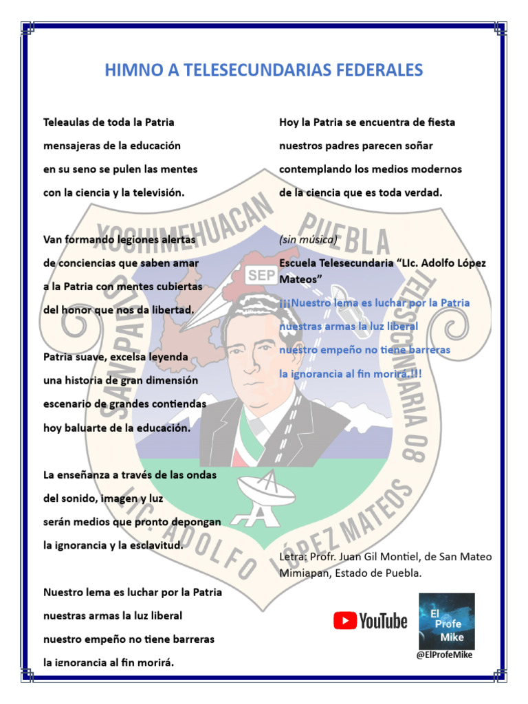 Himno A Telesecundarias Federales | PDF