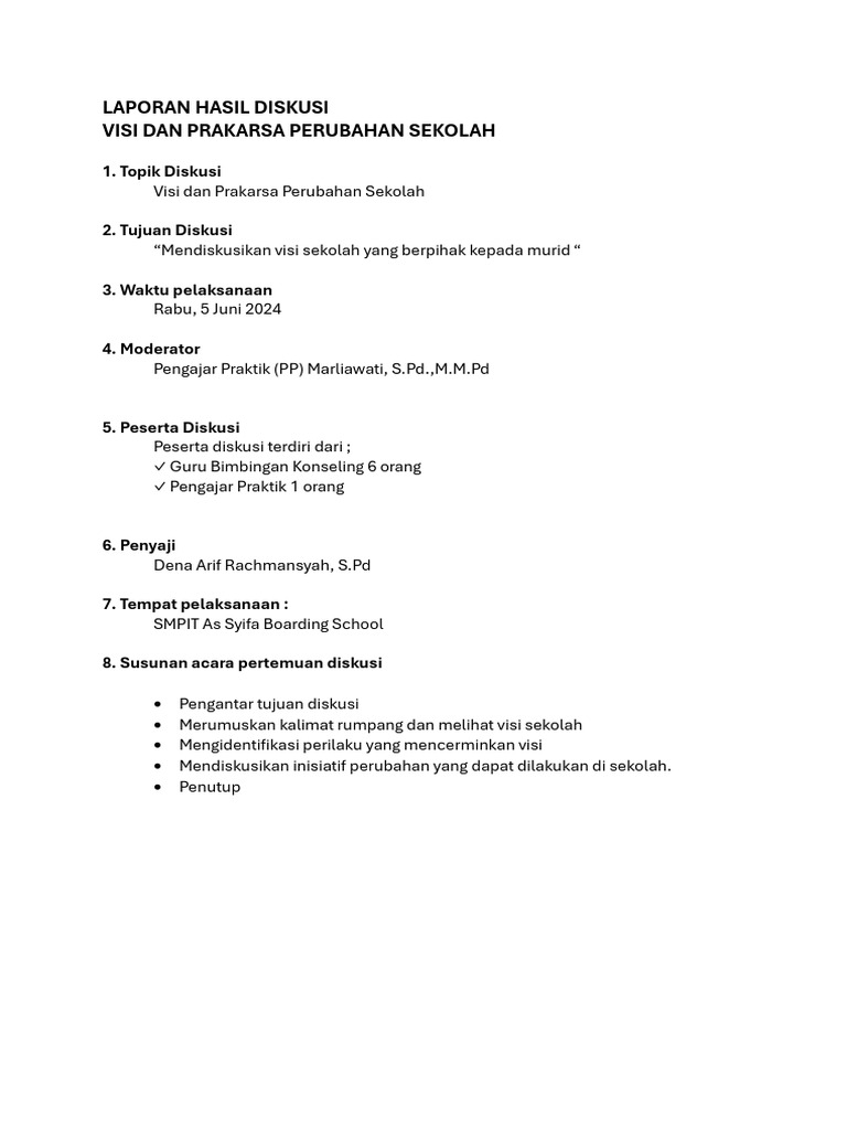 Dena Arif R - LAPORAN HASIL DISKUSI PI 2 CGP A10 KAB - SUBANG | PDF