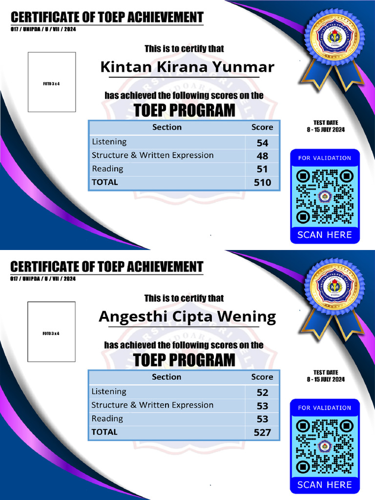 Sertifikat Toep | PDF