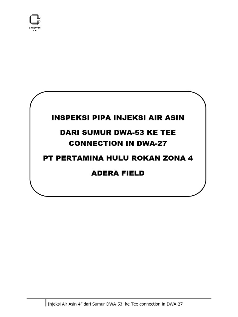 Report Injeksi Air Asin DWA-53 | PDF