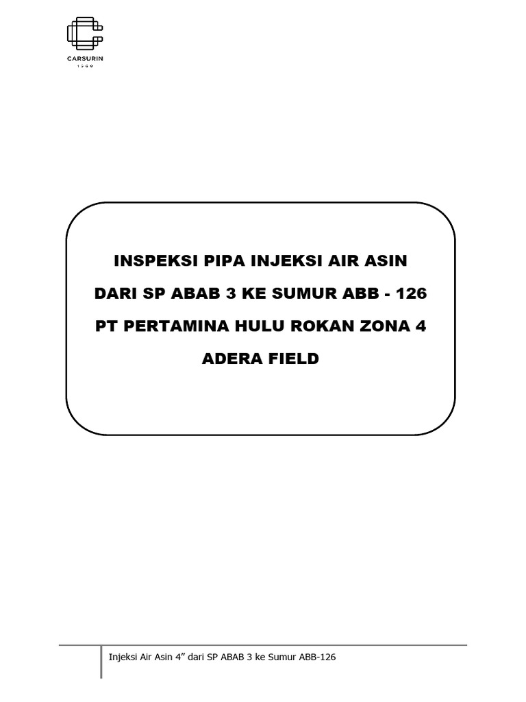 Report Injeksi Air Asin ABB-97&126 | PDF