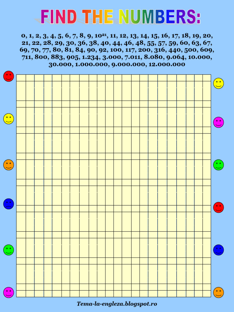 Numbers wordsearch | PDF