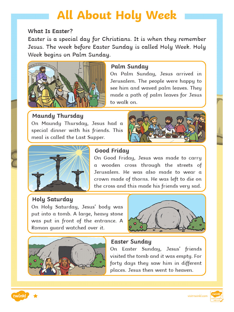 Cfe Re 311 All About Holy Week Differentiated Reading Comprehension ...