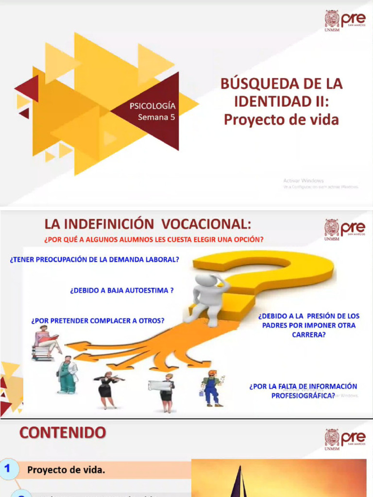 Psicología Sem5 (Proyecto de Vida) | PDF