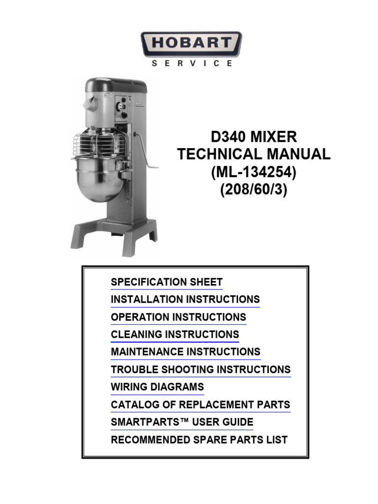 Hobart D340 Manual | PDF