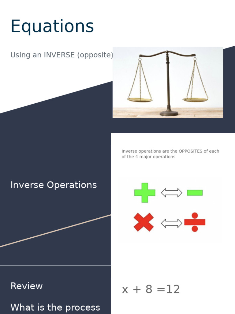 Equations - Inverse Operations | PDF