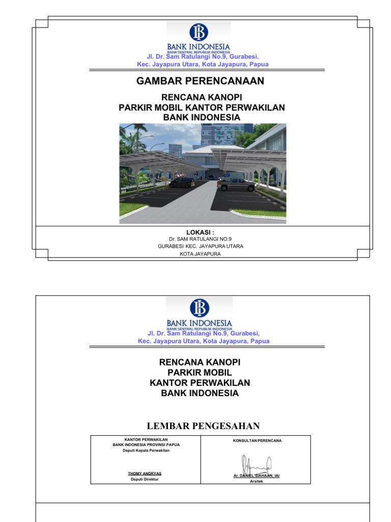 Kanopi Parkir Mobil GBR Pelaksanaan Rev3 | PDF