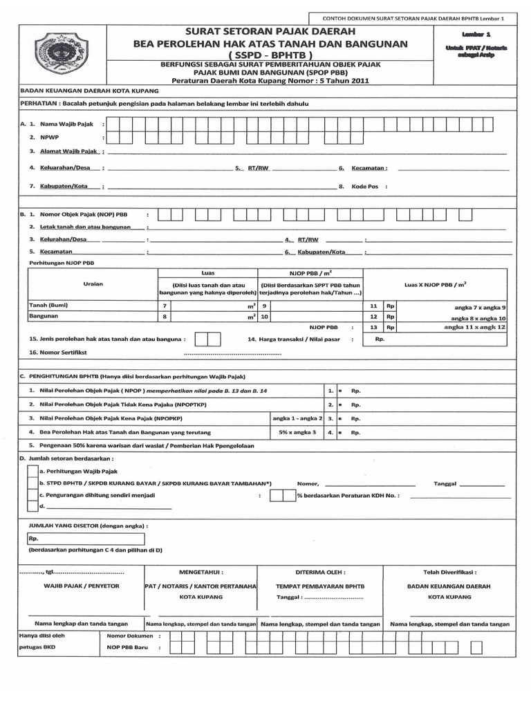 Formulir BPHTB | PDF