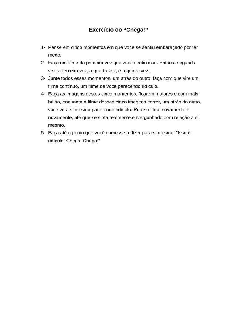 Exerc°cio Do Chega | PDF