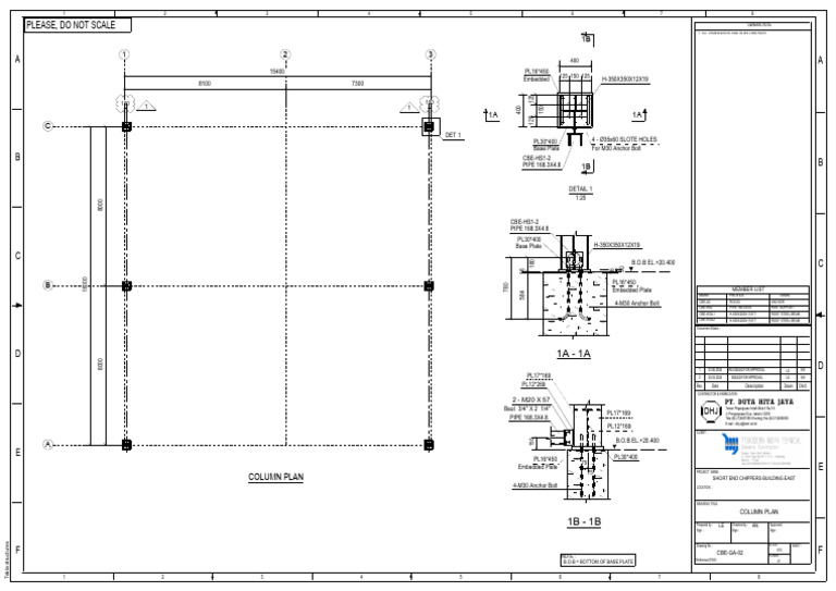 CBE-GA-02 - COLUMN PLAN - Rev 1 | PDF