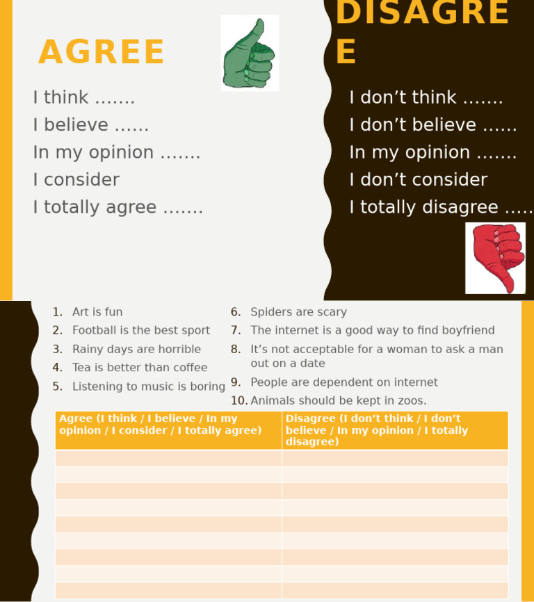 Agree or Disagree | PDF