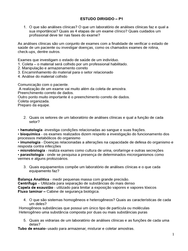 Estudo Dirigido P1-1 | PDF