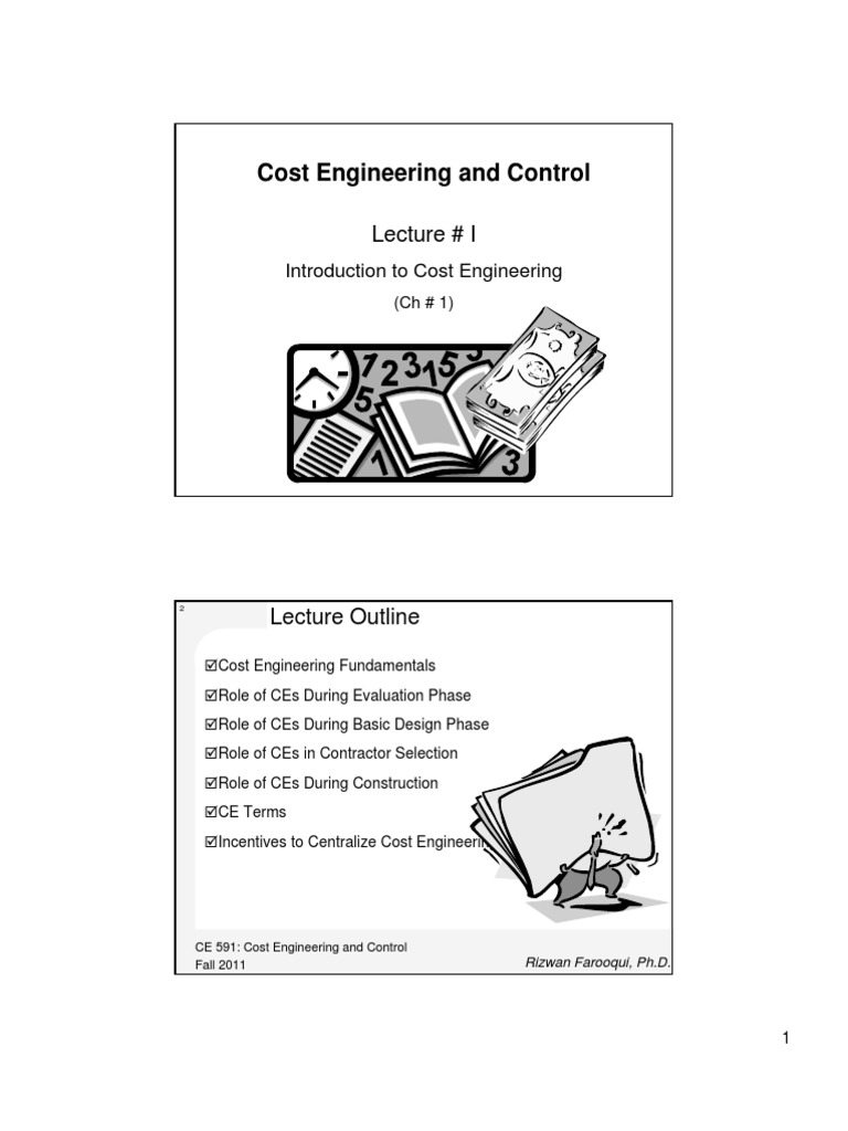 01-Lecture 01 - Introduction To Cost Engineering | PDF | General ...