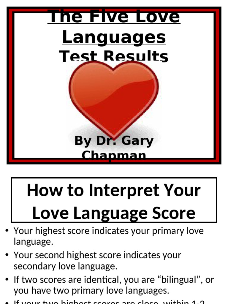 S3 O1 Love Language Test Results | PDF | Love | Human Communication