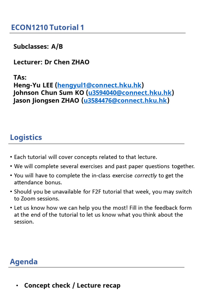 Econ 1210 Tutorial 1 Qs | PDF