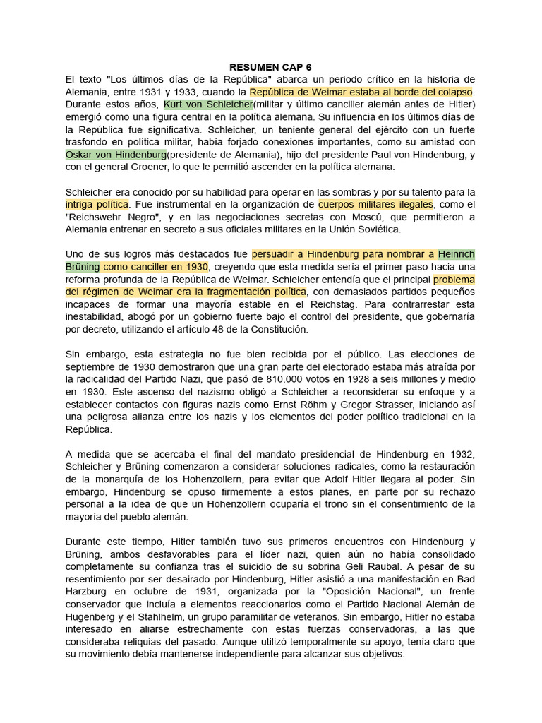Resumen Cap 6 Hitler | PDF