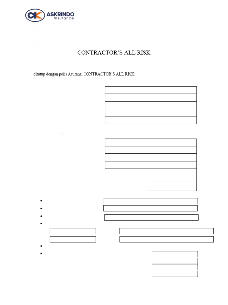 SPPA - Contruction All Risk ASK | PDF