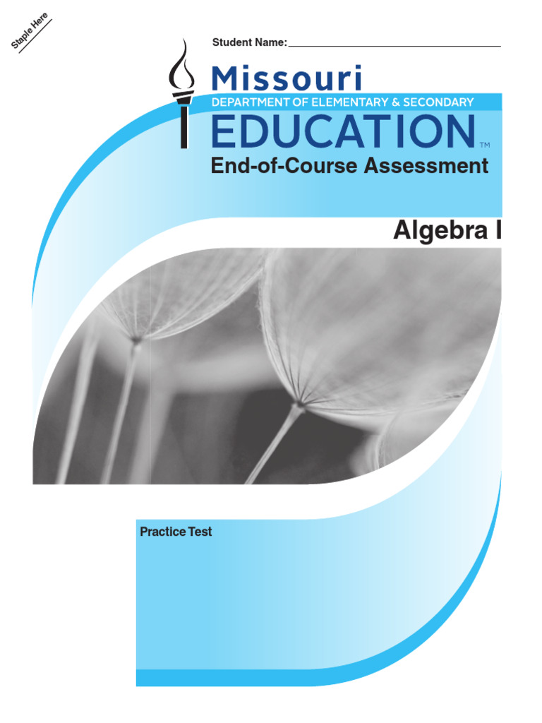 EOC Algebra I Test and Answers | PDF | Algebra | Mathematics