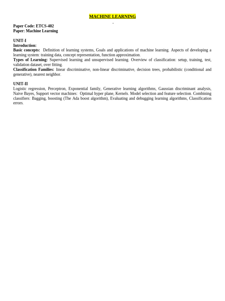 Machine Learning | PDF