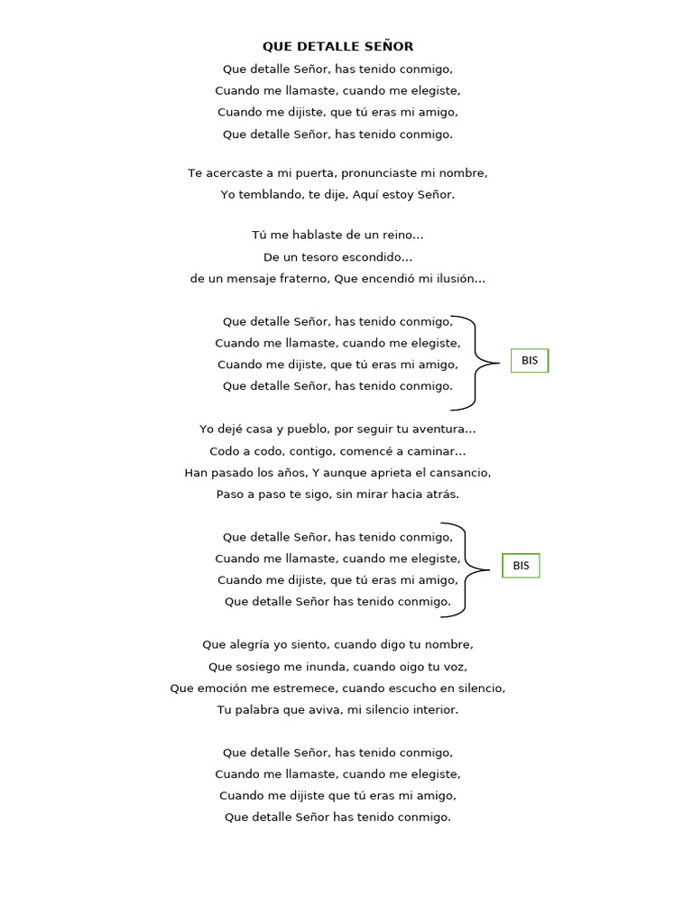 Que Detalle Señor | PDF