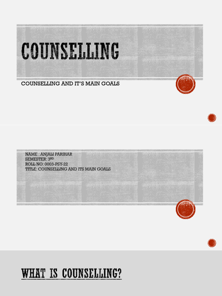 COUNSELLING | PDF
