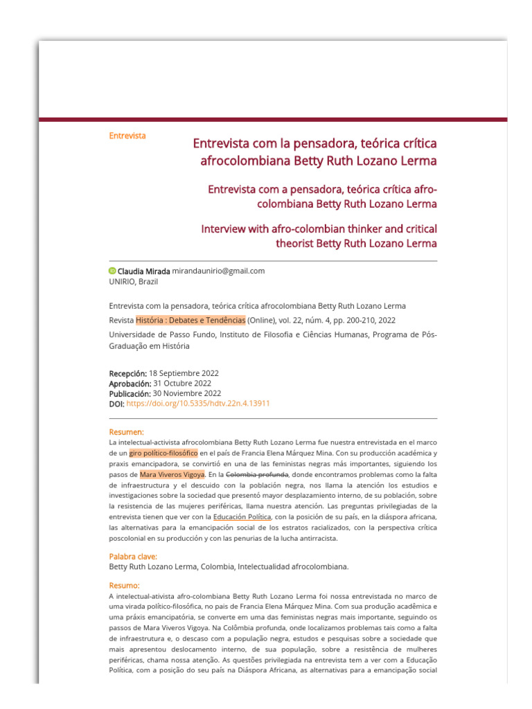 Entrevista A Betty Ruth Lozano | PDF