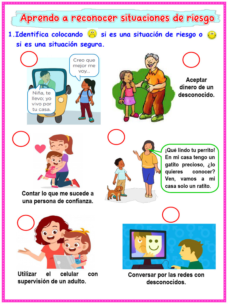 Ficha Tutoría Aprendo A Reconocer Situaciones de Riesgo | PDF