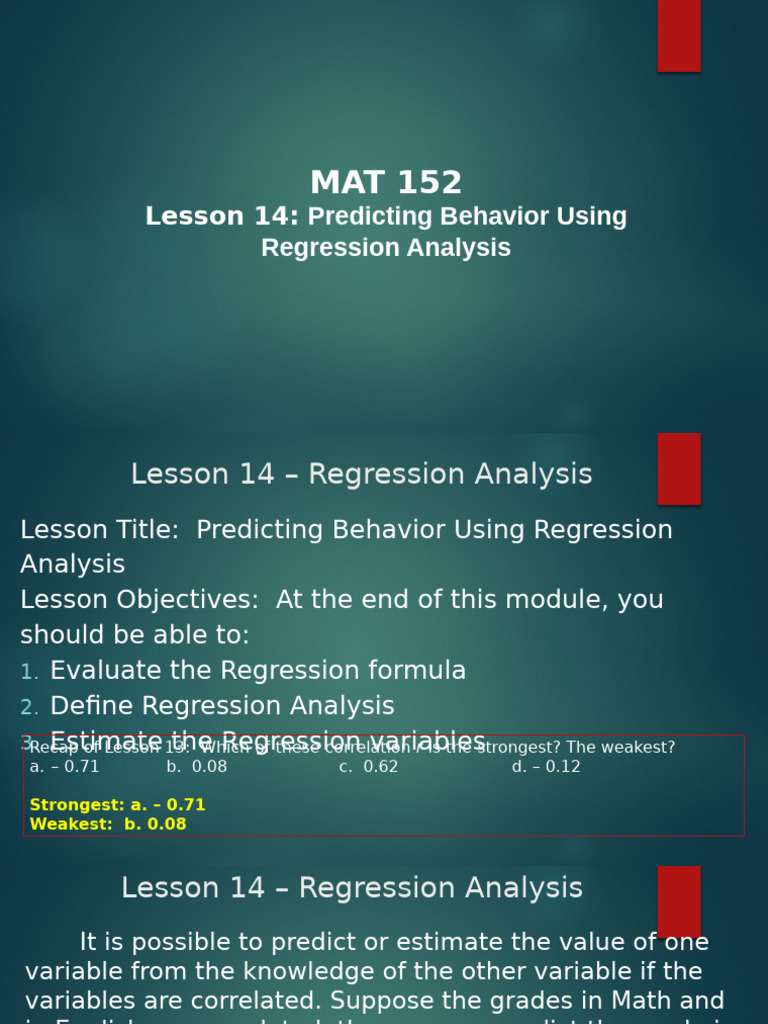 10MAT 152 Lesson 14 | PDF