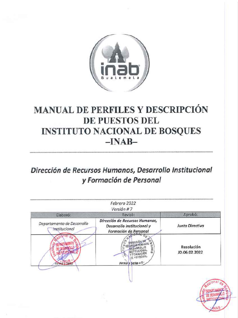 Manual de Perfiles y Descripción de Puestos Versión 7 Febrero 2022 Rev ...