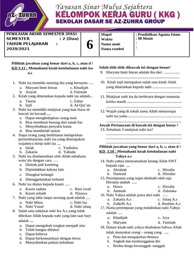 PAS PAI SEM 2 Fixx | PDF