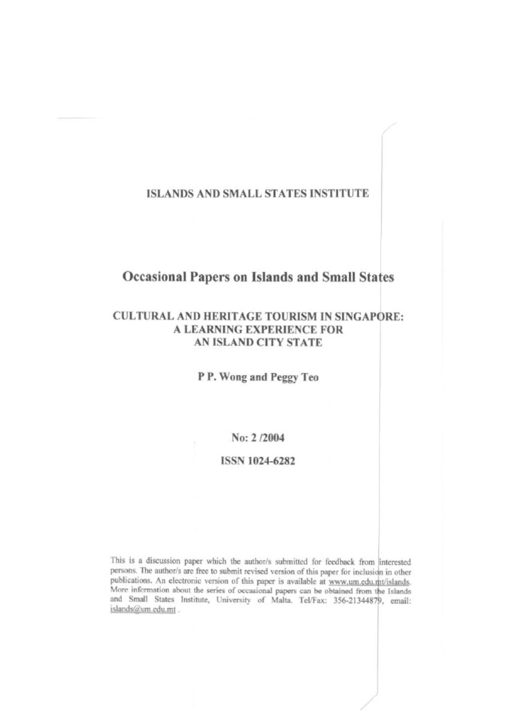 Cultural and Heritage Tourism in Singapore 240903 114514 | PDF
