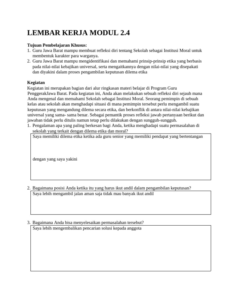 Lembar Kerja Modul 2.4 | PDF