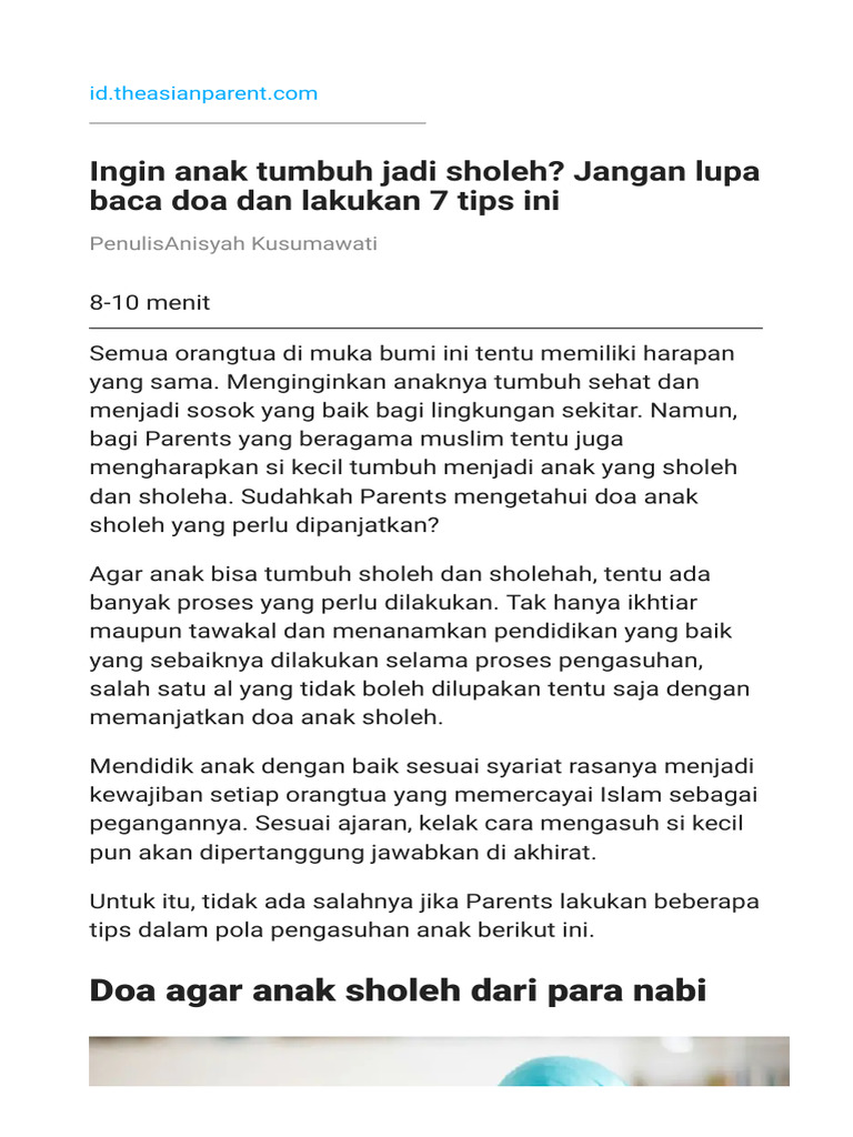 Ingin Anak Tumbuh Jadi Sholeh Jangan Lupa Baca Doa Dan Lakukan 7 Tips ... Ingin Anak Tumbuh Jadi Sholeh Jangan Lupa Baca Doa Dan Lakukan 7 Tips ...