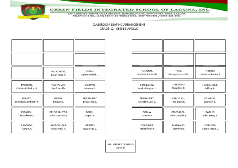G12 Stem B - Seating Arrangement | PDF