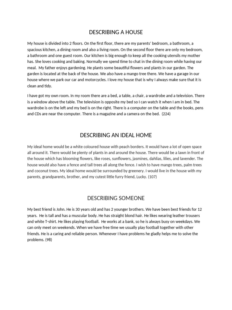 Describing A House | PDF