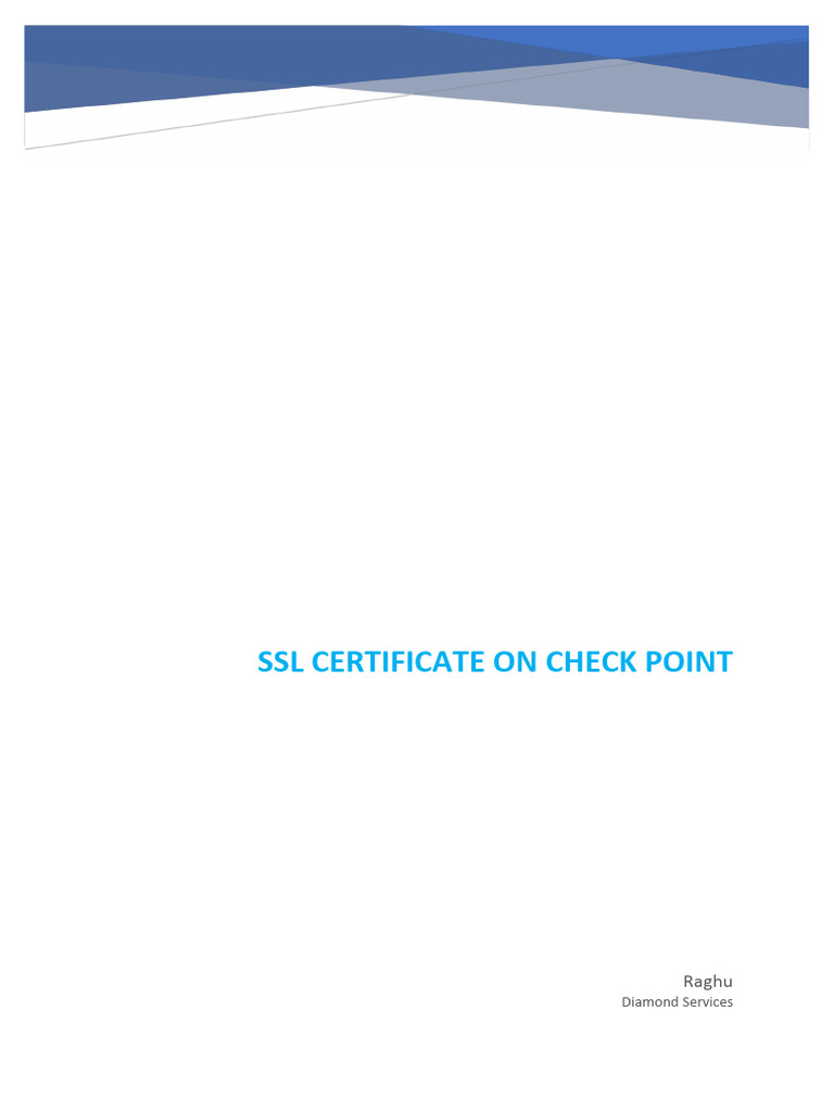 SSL Certificate Setup for Check Point | PDF | Public Key Certificate ...