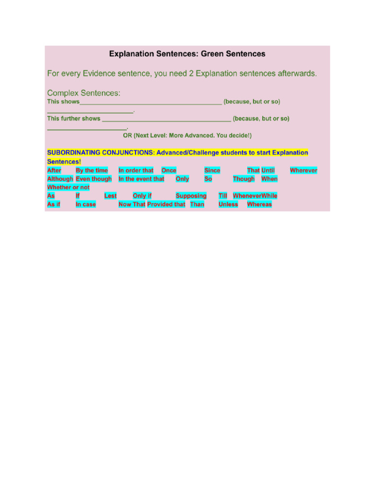 How to Write Explanation Sentences | PDF