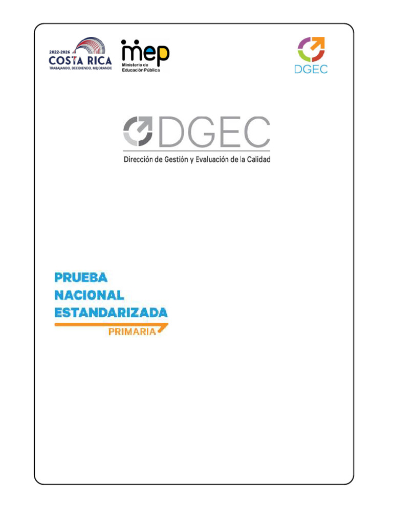 Prueba Nacional Estandarizada - Diurna - Especifica - EspaÃ Ol | PDF