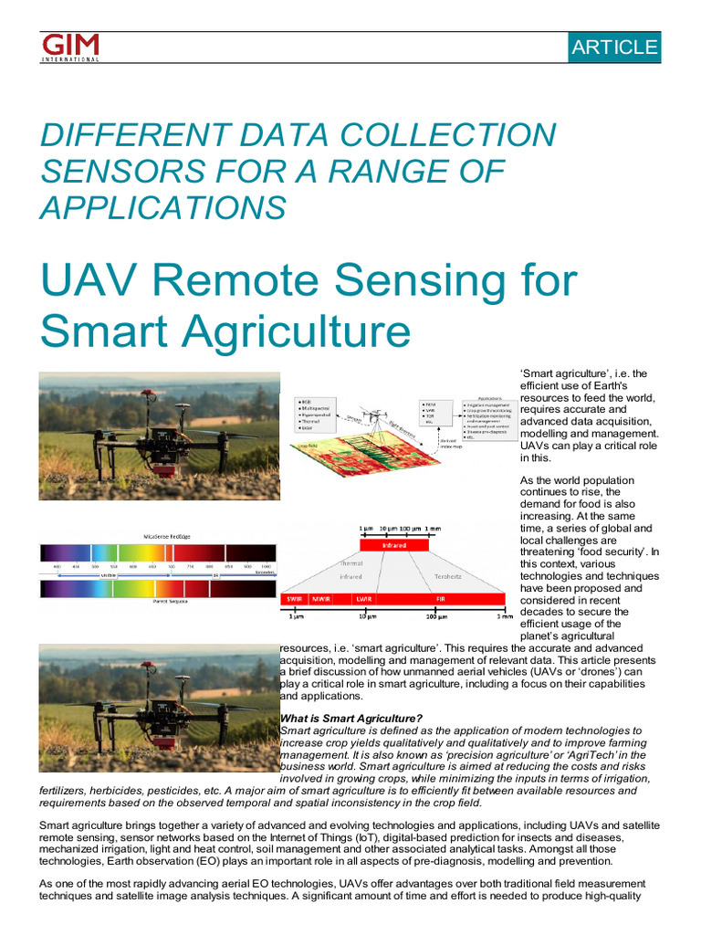 Uav Remote Sensing For Smart Agriculture | PDF