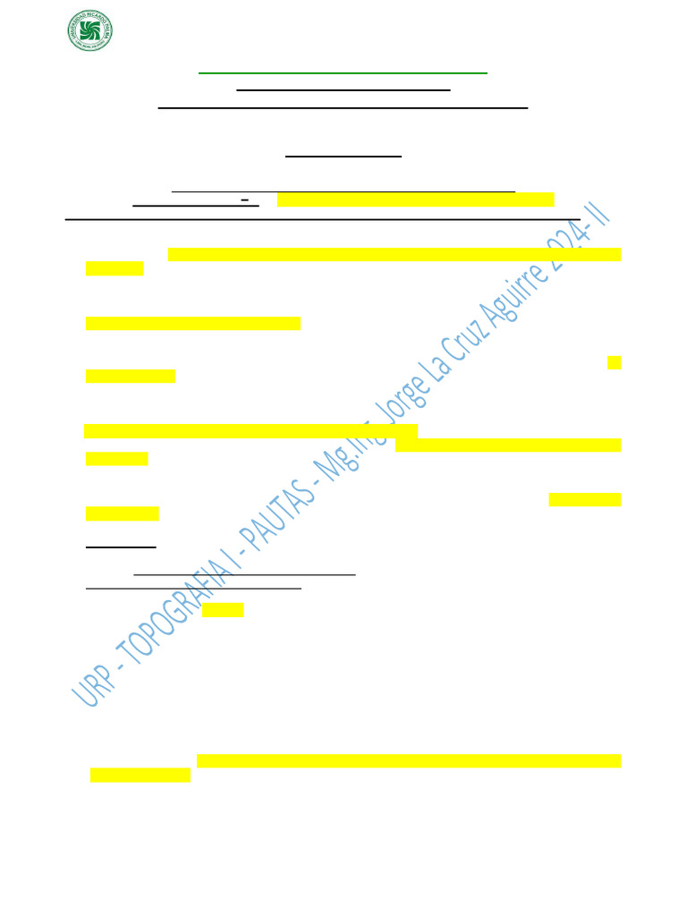 Topografía I Urp-Pautas 2024 Ii | PDF