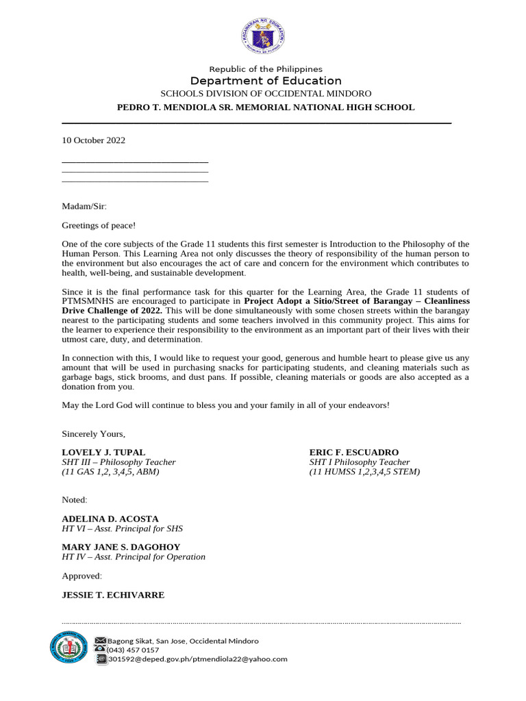 Letter of Request | PDF